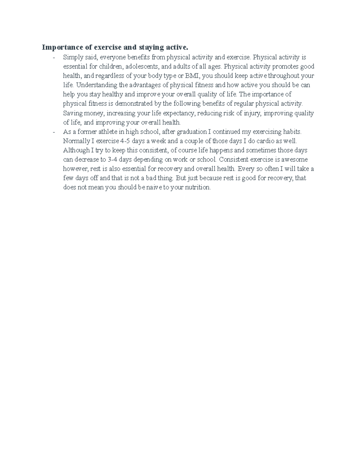 Importance of exercise and staying active - Simply said, everyone ...