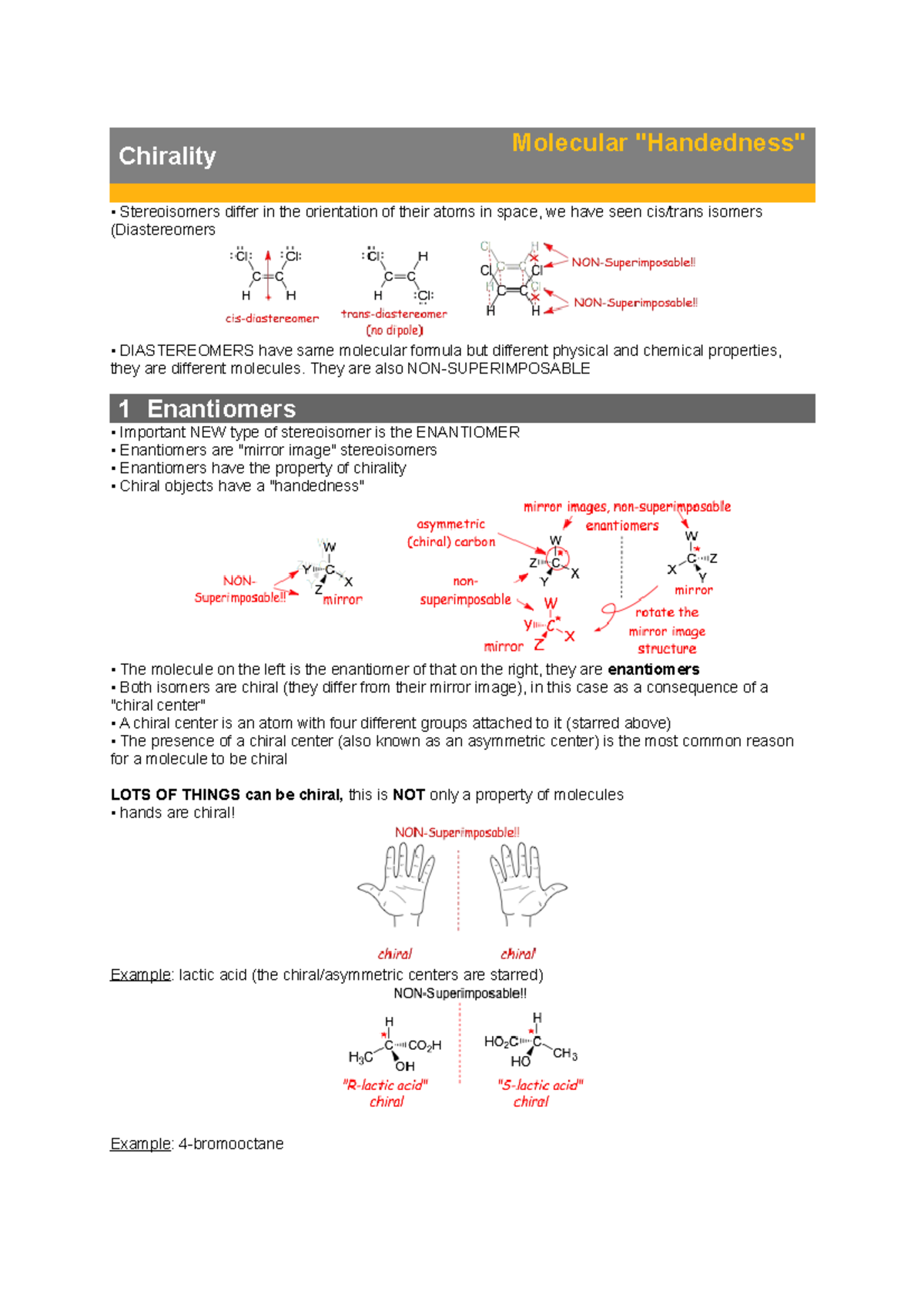 Chirality - Molecular Handedness - Chirality Molecular "Handedness ...