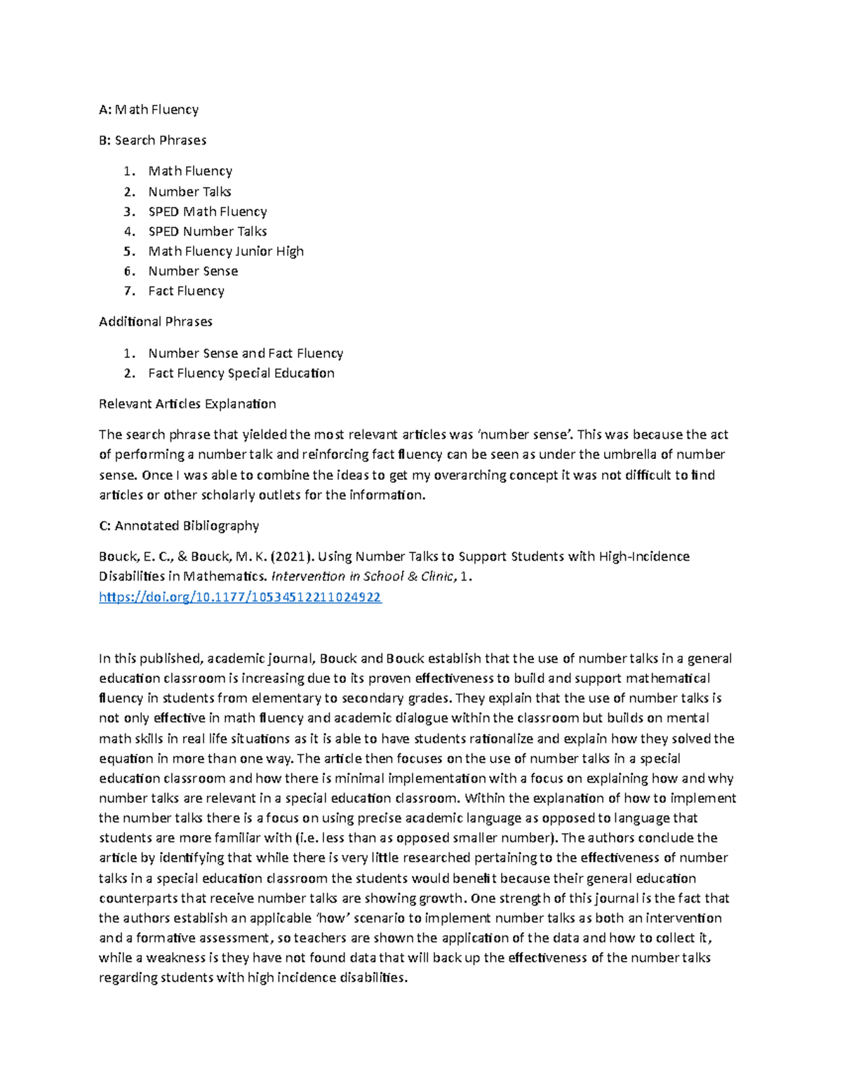 C225 Task1 - This is a completed and passed Task 1 - A: Math Fluency B ...