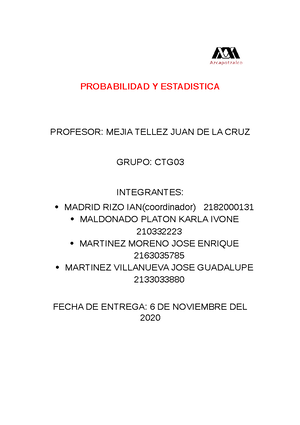 Probabilidad - ejercicios - Probabilidad y Estadística - Studocu