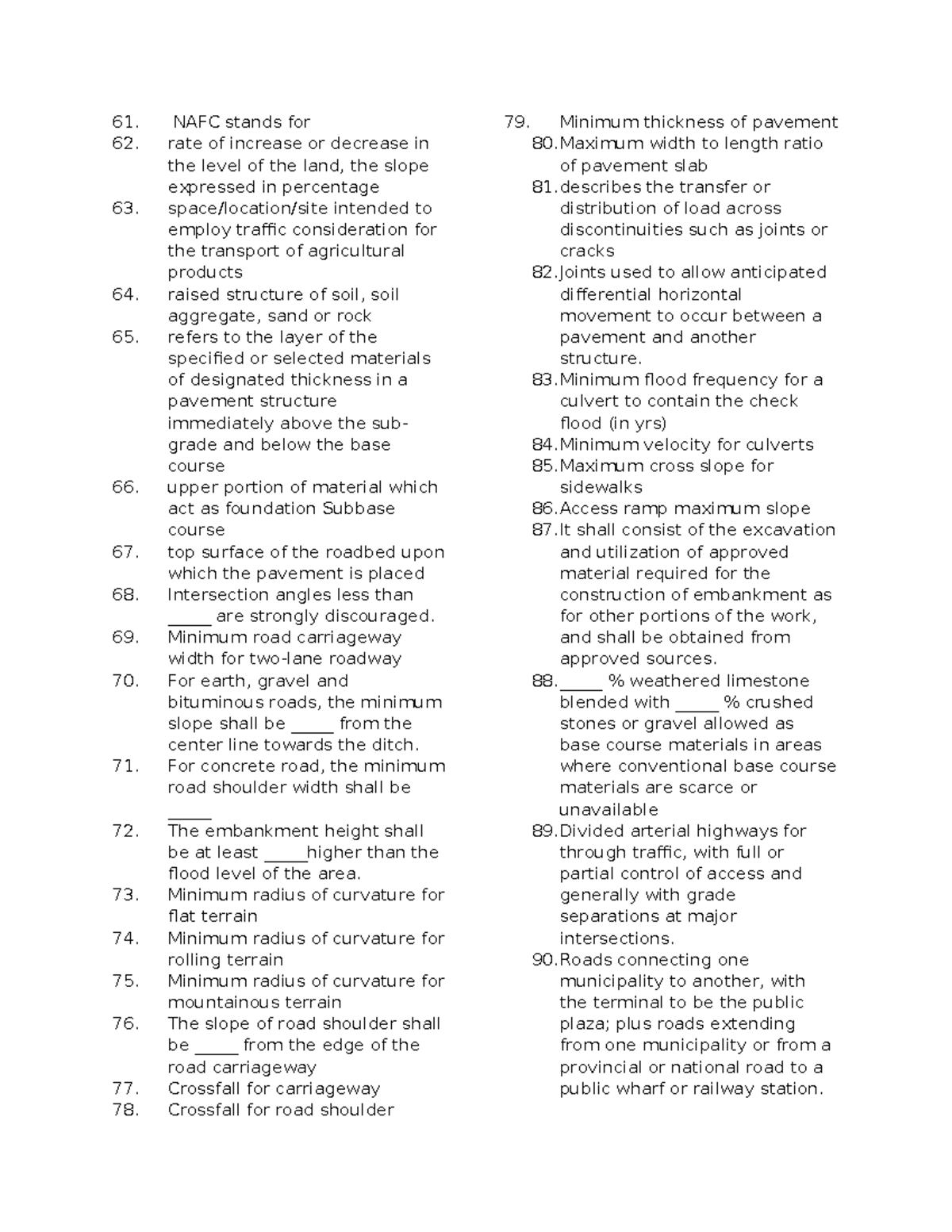 Volume VI practice questions - NAFC stands for rate of increase or ...