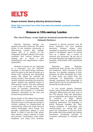 Academic reading sample task matching features - Academic Reading ...