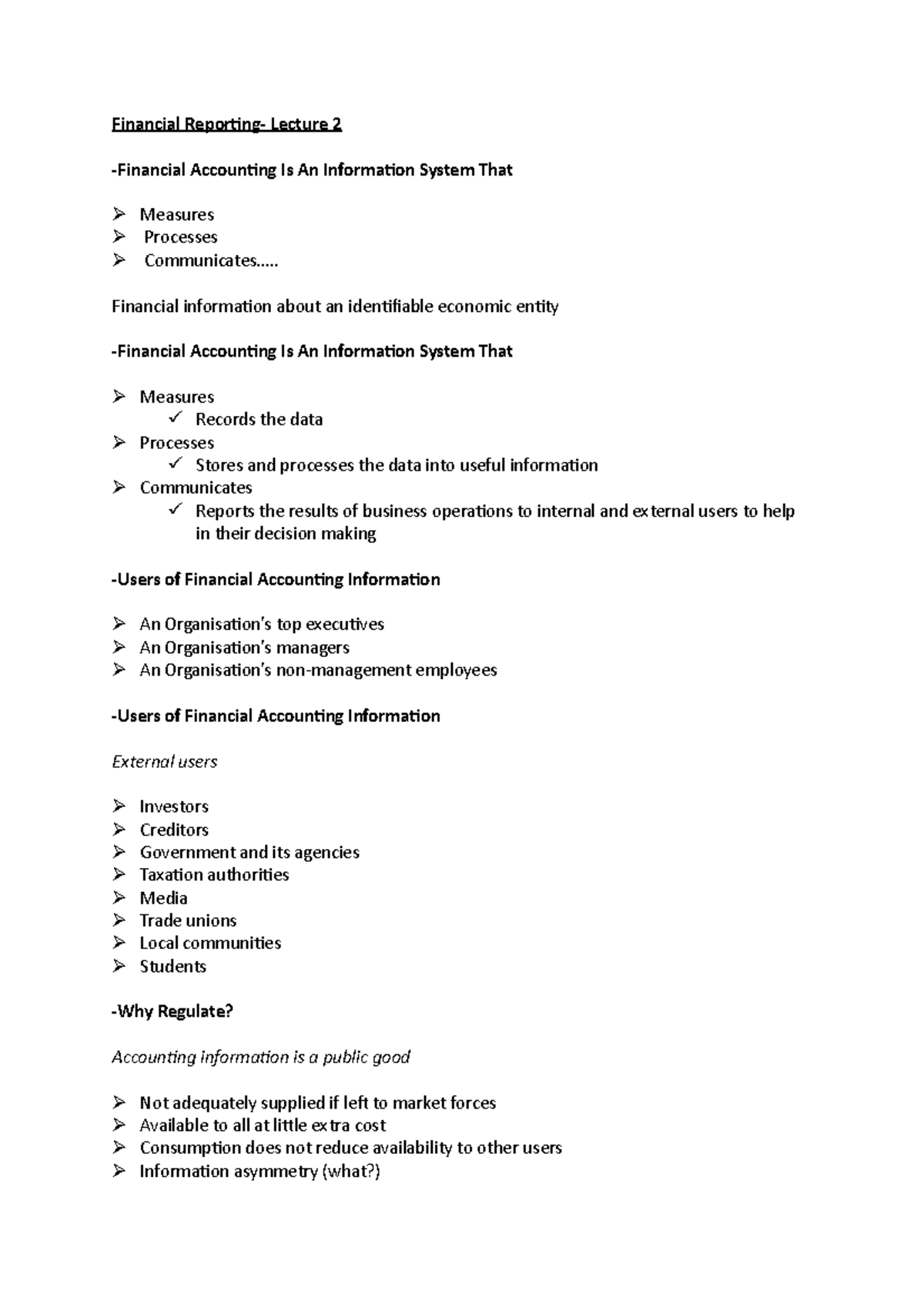 Financial Reporting- Week 2 - Financial Reporting- Lecture 2 -Financial ...