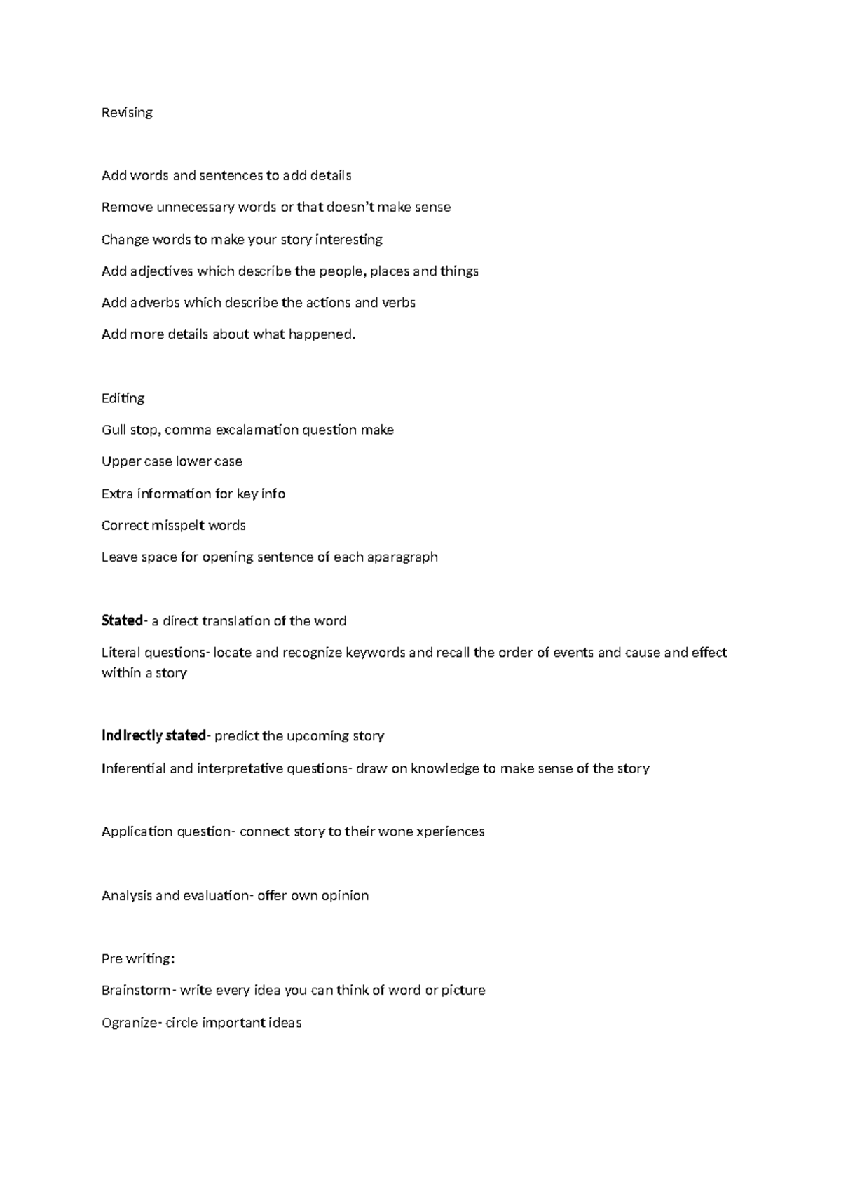 English notes for High School - Revising Add words and sentences to add ...