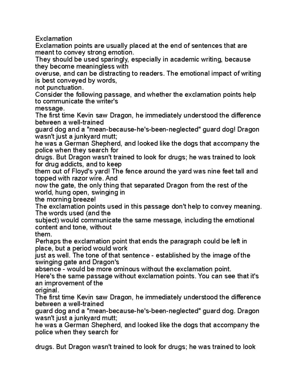 Exclamation - Composition I - Exclamation Exclamation points are ...