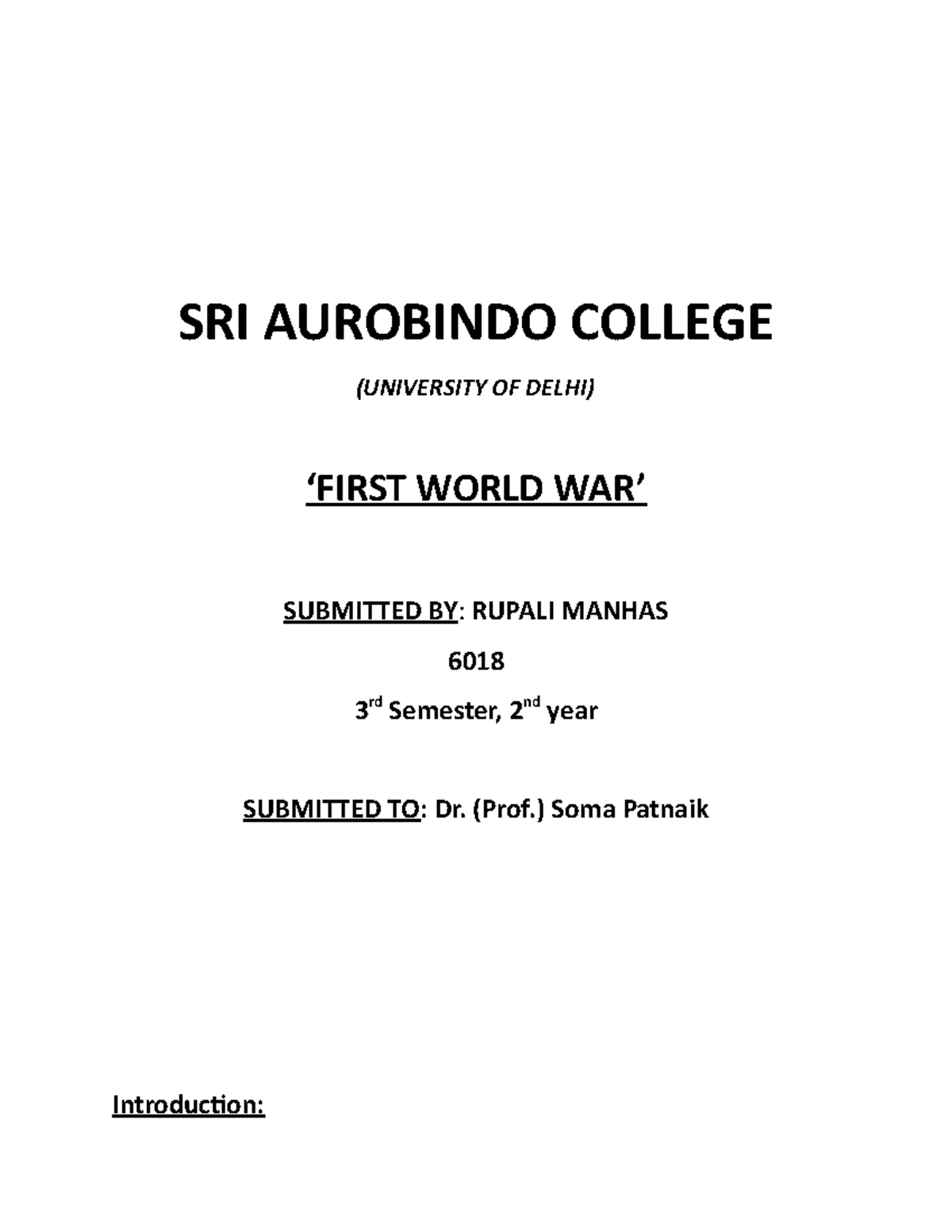 cgad assignment - SRI AUROBINDO COLLEGE (UNIVERSITY OF DELHI) ‘FIRST ...