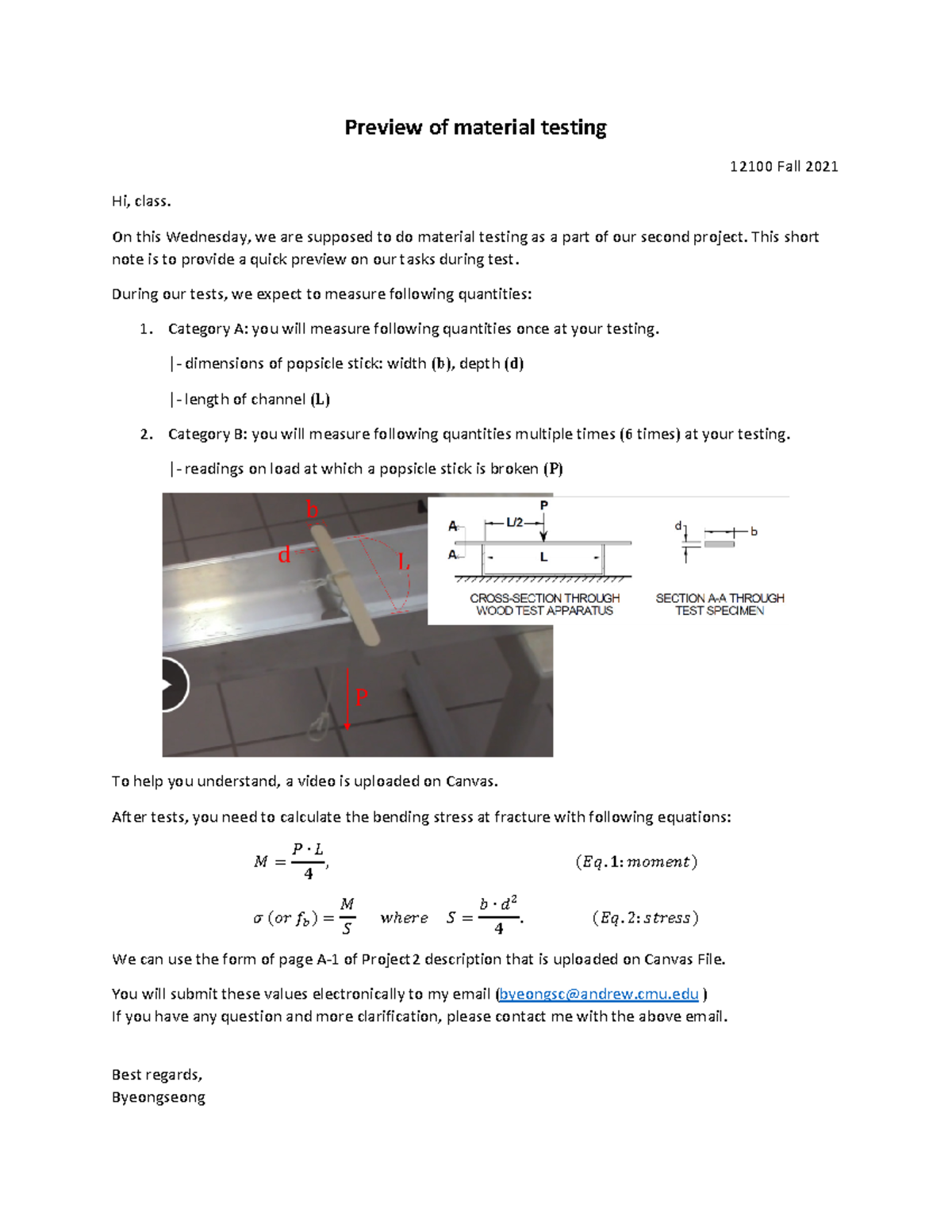 Preview of material testing - Preview of material testing 12100 Fall ...