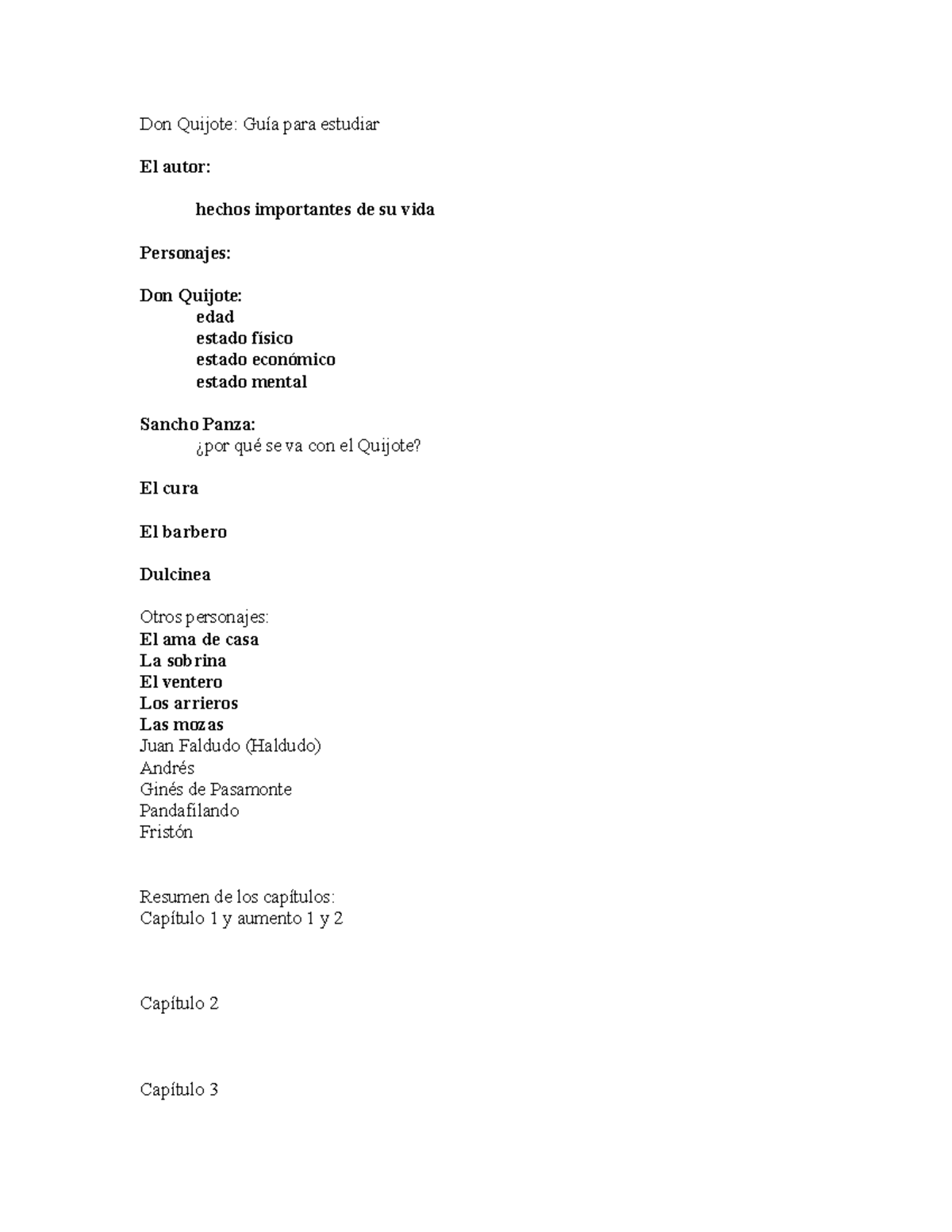 Don Quijote study guide - Don Quijote: Guía para estudiar El autor ...