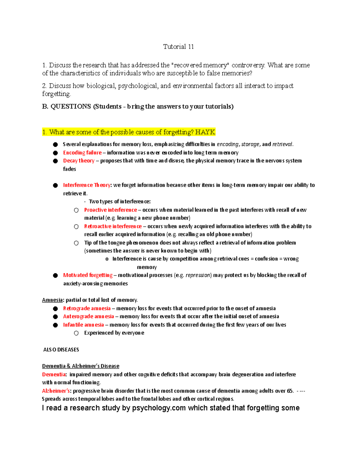 Tutorial 11 - math tutortial notes - Tutorial 11 1. Discuss the ...