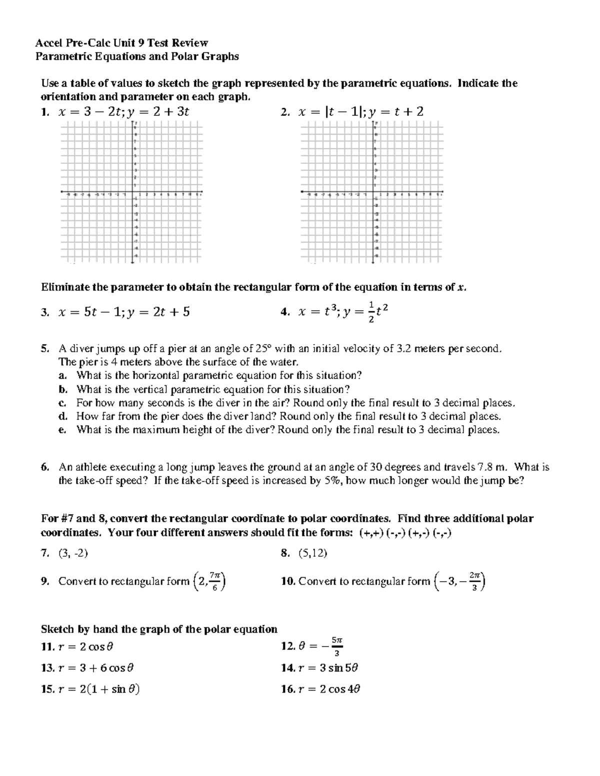 Acc PCU 9 Wkst D Review - Practice Questions - Accel Pre-Calc Unit 9 ...