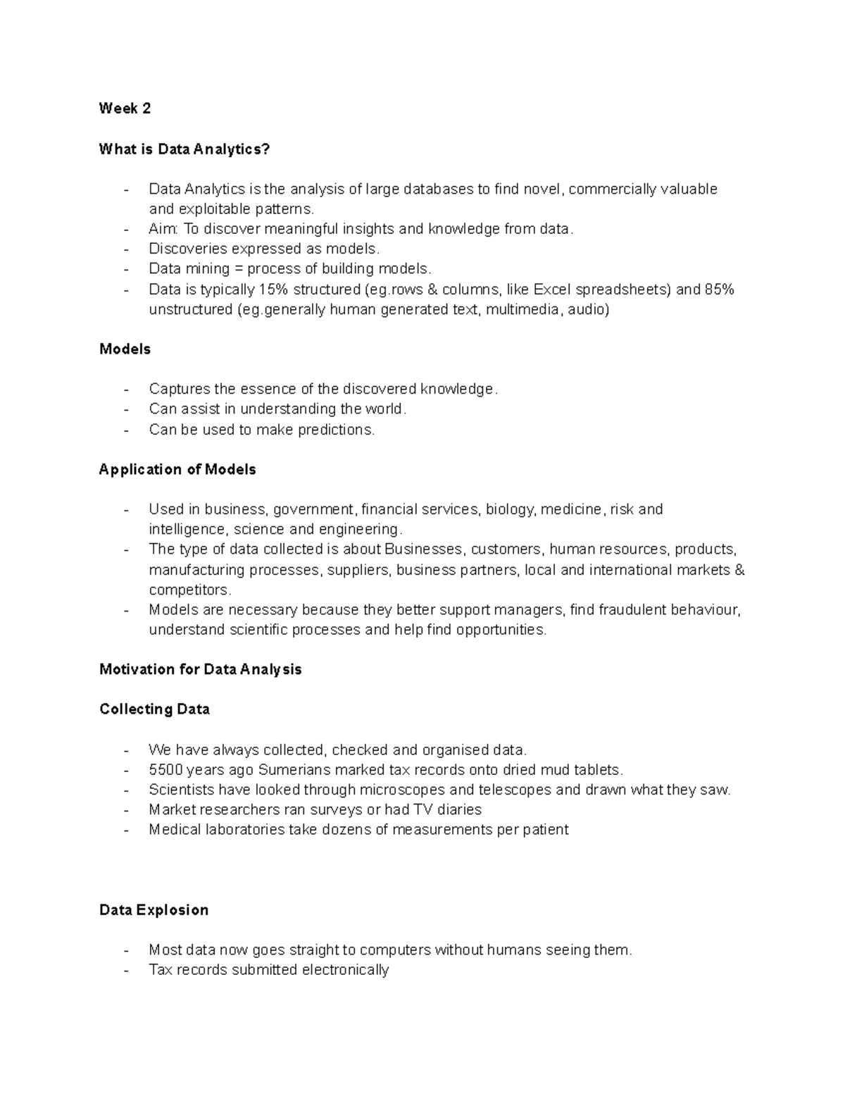 Data Analytics Notes Week 2 What Is Data Analytics Data Analytics Is