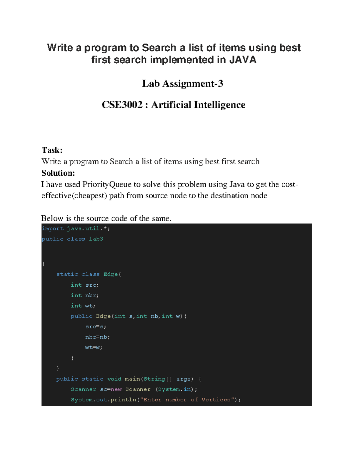 3 - Artificial intelligence material - Write a program to Search a list ...