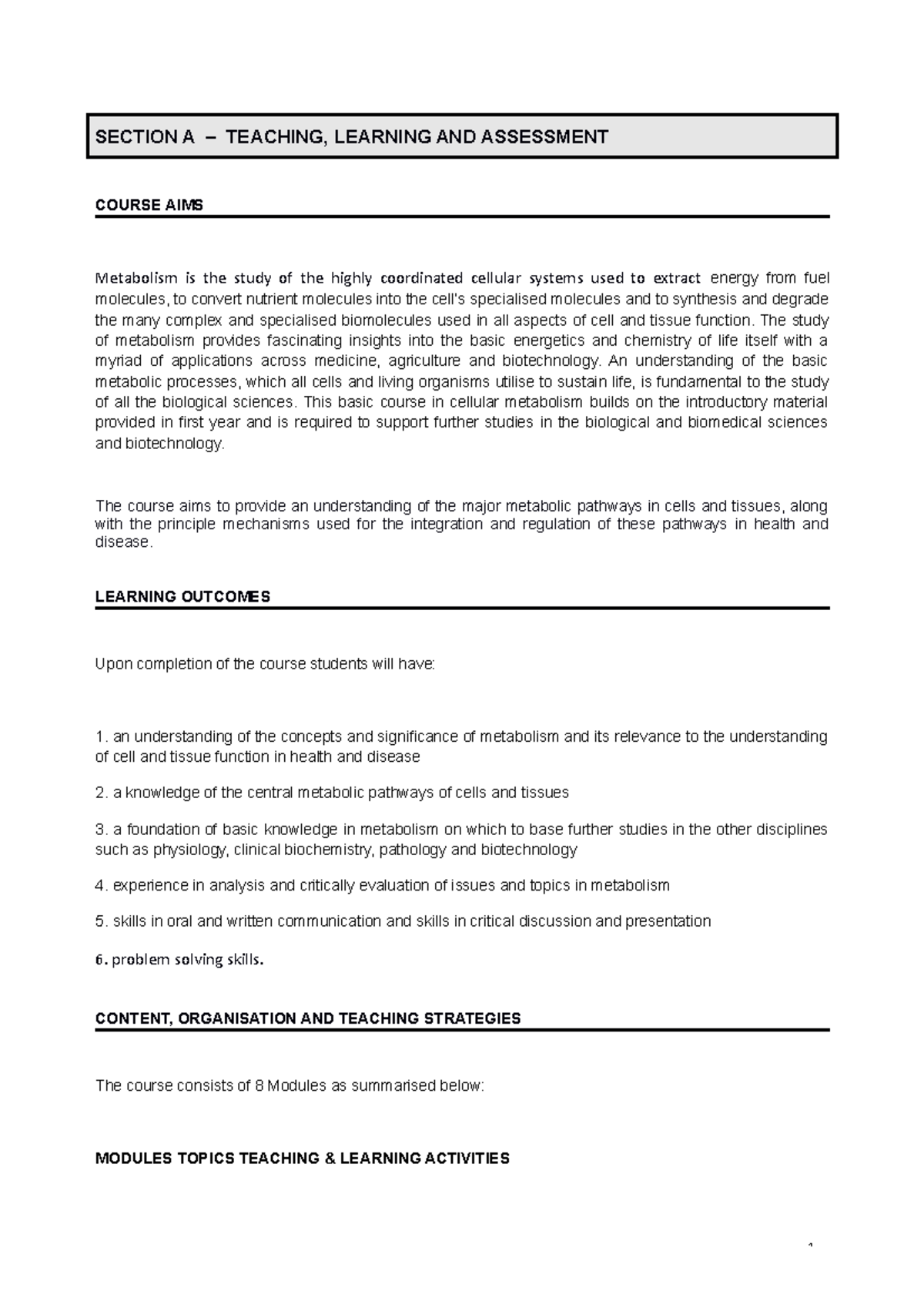 2. 2003 NSC Course Outline 2020 - SECTION A – TEACHING, LEARNING AND ...
