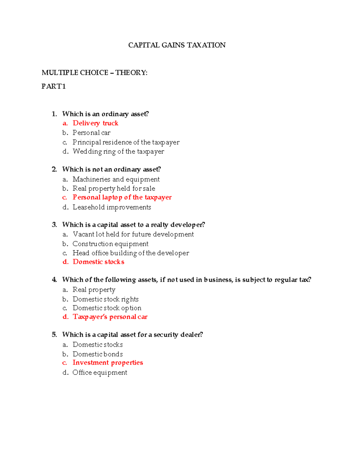 Capital- Gains- Taxation material-2 - CAPITAL GAINS TAXATION MULTIPLE ...