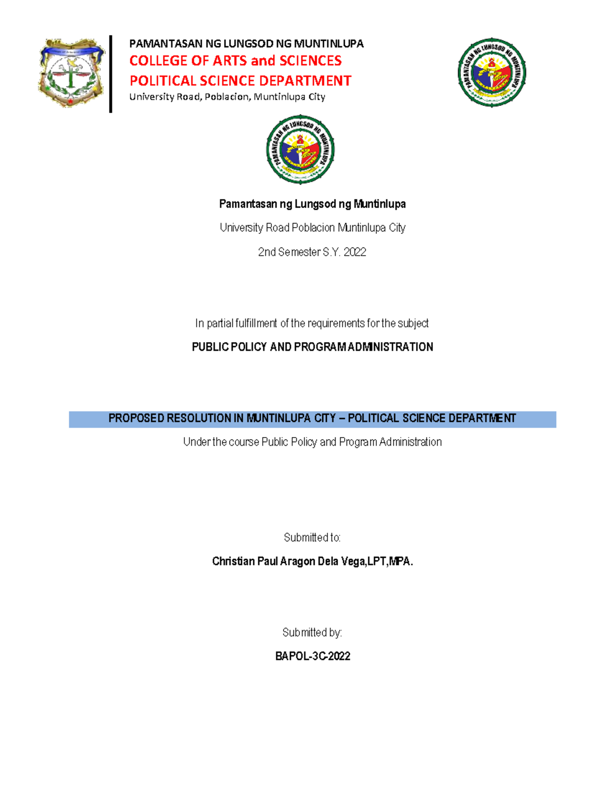 3C Public-Policy-Resolutions Final - COLLEGE OF ARTS and SCIENCES ...