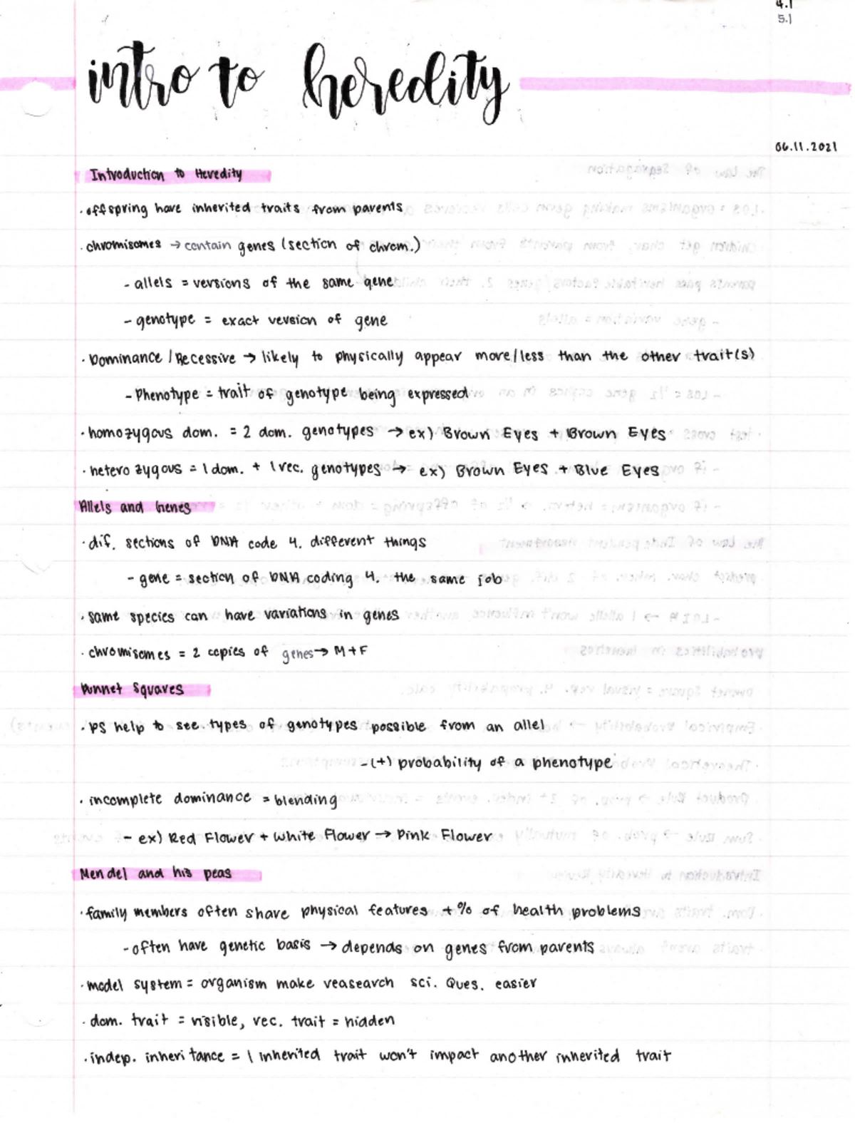 Introduction to Heredity - Notes - Studocu