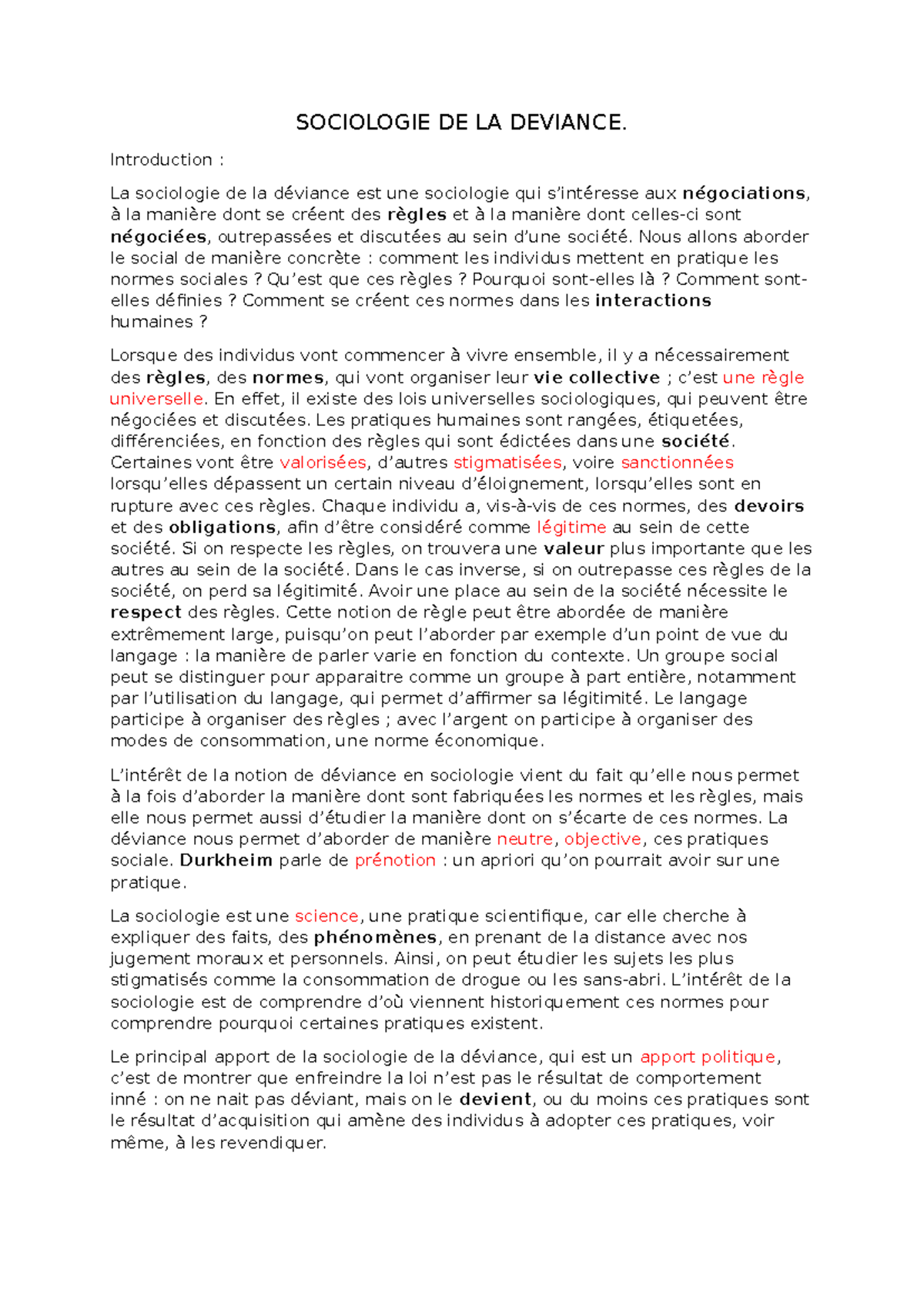 Sociologie DE LA Deviance - SOCIOLOGIE DE LA DEVIANCE. Introduction ...