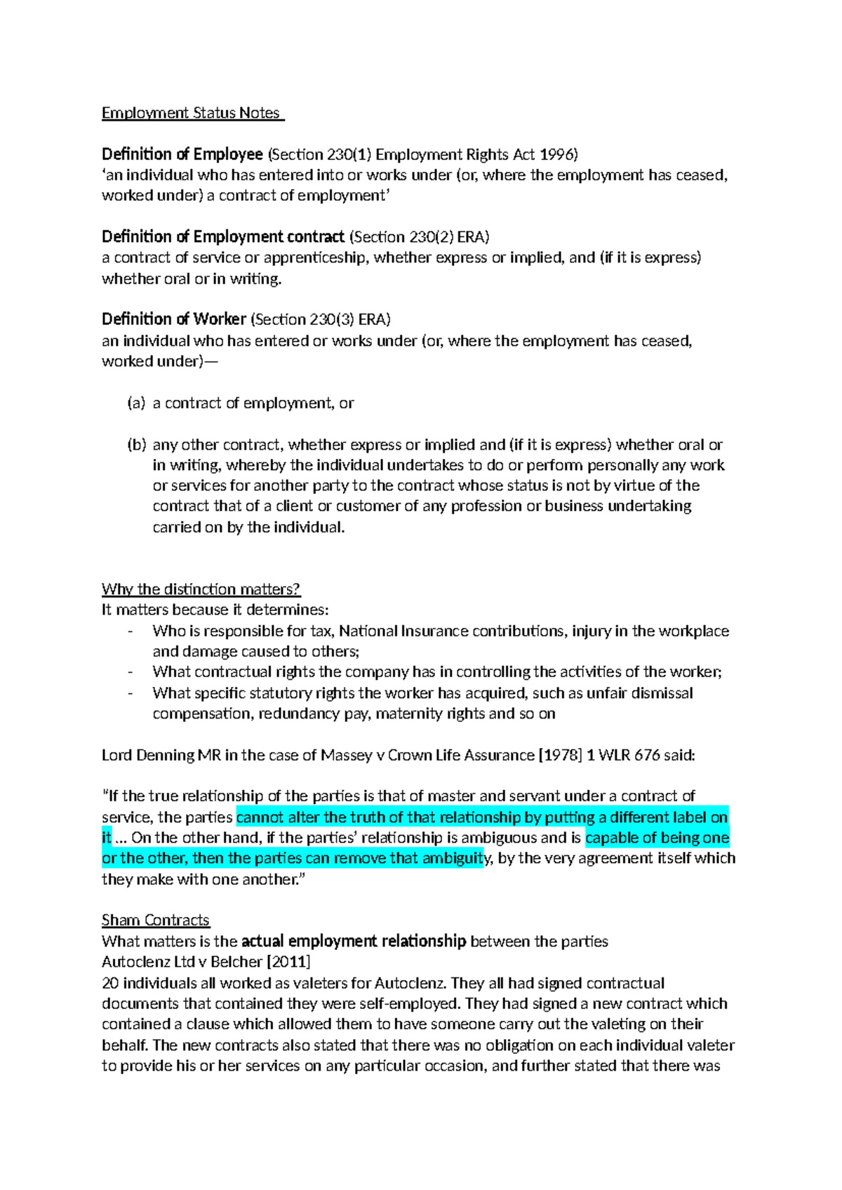 Employment Status Notes - Employment Status Notes Definition of ...