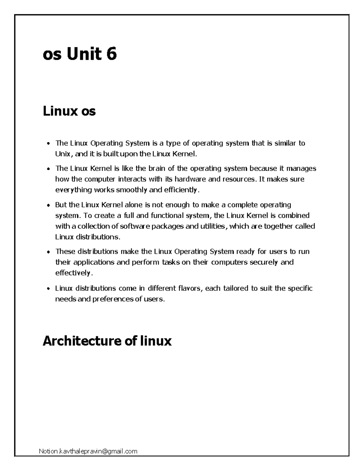 Os Unit 6 - These are some notes of unit 6 - os Unit 6 Linux os The ...