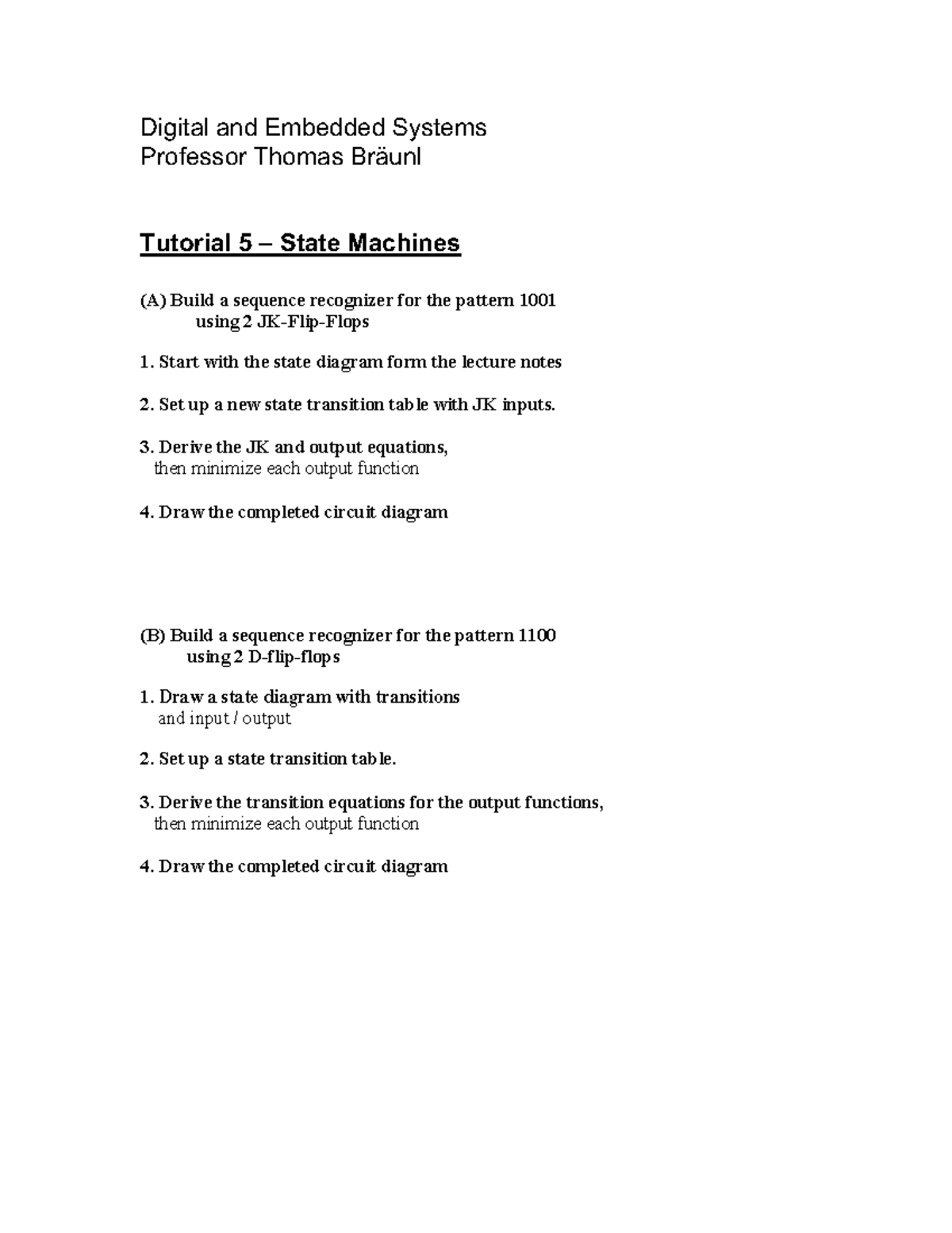 T05-State Machines - Tutorial sheet - Digital and Embedded Systems ...
