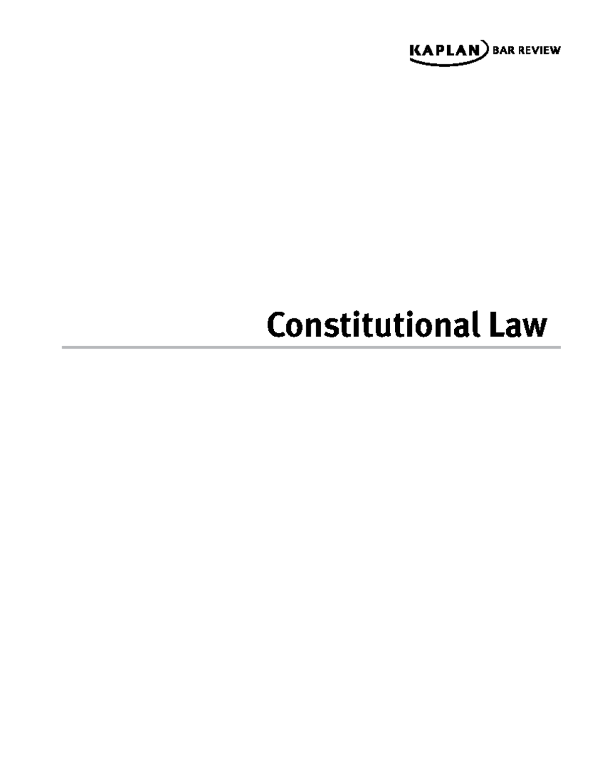 KS Con Law Outline - Constitutional Law KICKSTART KICKSTART OUTLINE ...