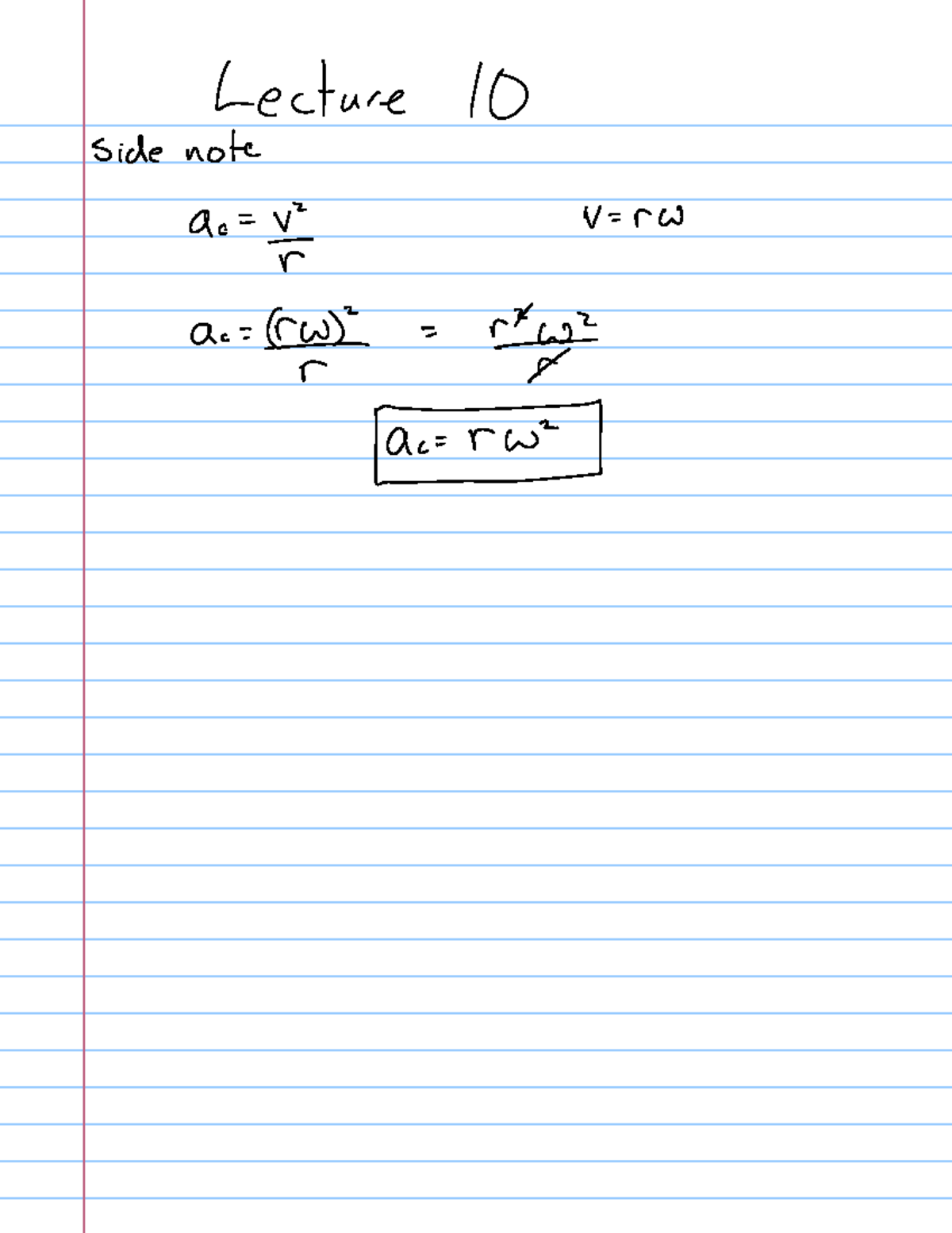 Lecture 10 - Lecture 10 Side note ac V2 r ac (rw) 2 rx w rw2 Norma I ...
