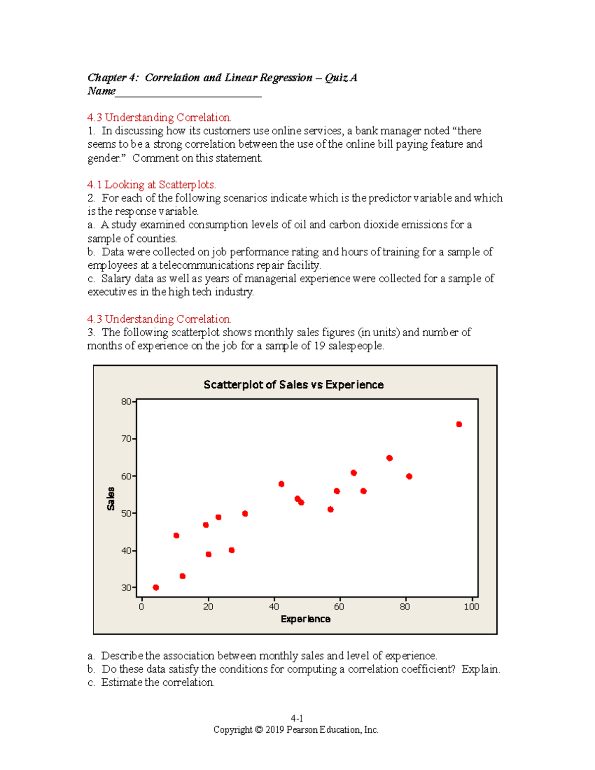 M SHAR CH04 - Accounting Quizzes and assignments - Chapter 4: Correlation and Linear Regression ...