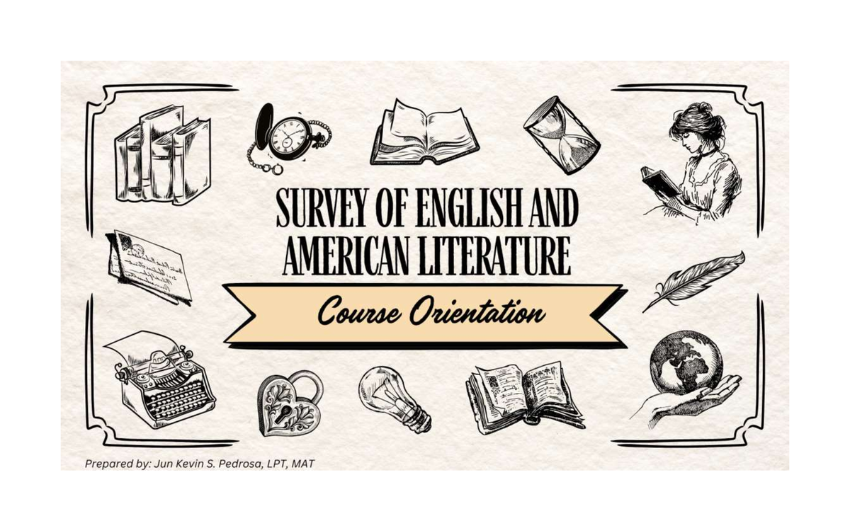 1 Introduction to Eng 13 Survey of English and American Literature ...