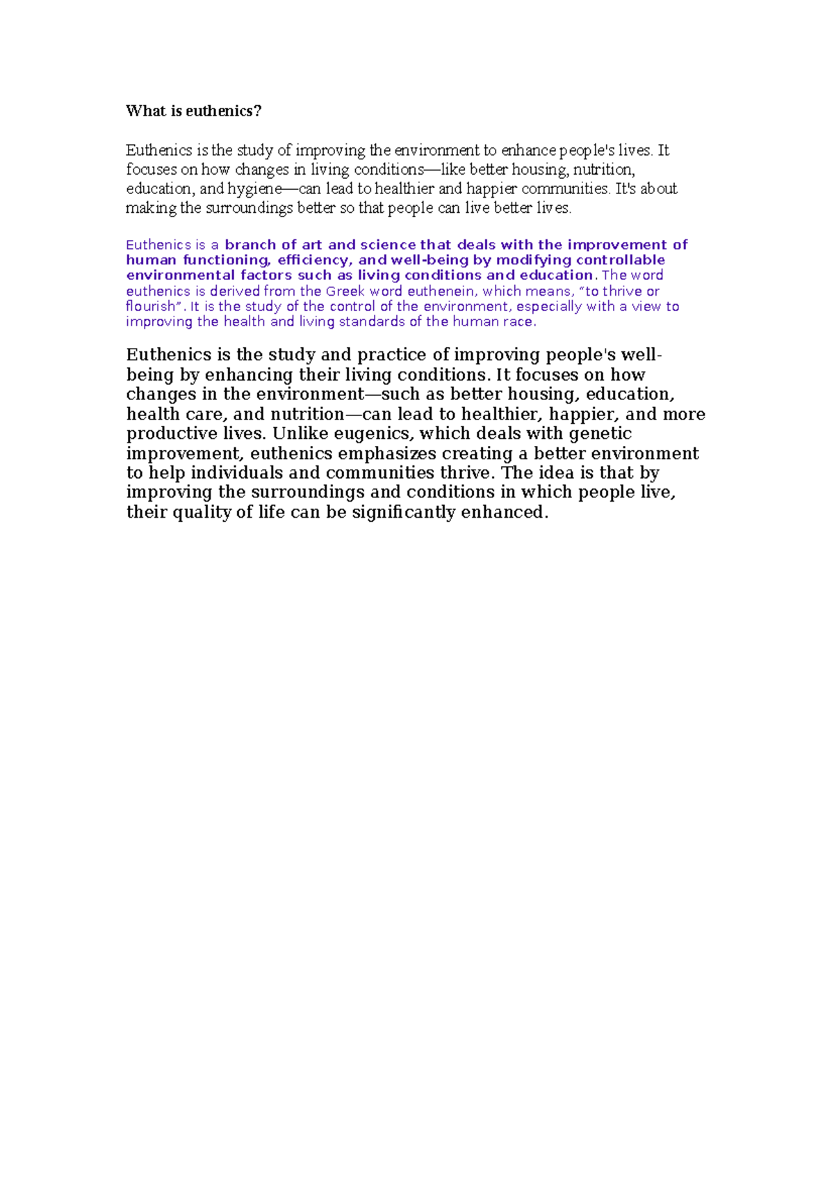 Euthenics - you can take down notes by using this ppt - What is ...