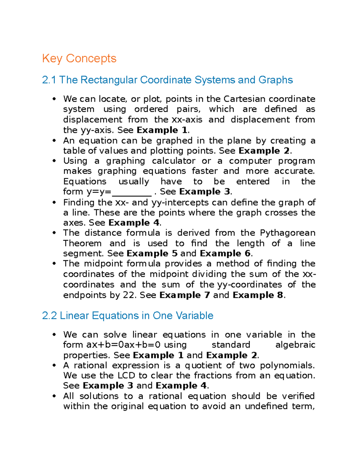 Chapter 2 Equations and Inequalities 3 - Key Concepts 2 The Rectangular ...