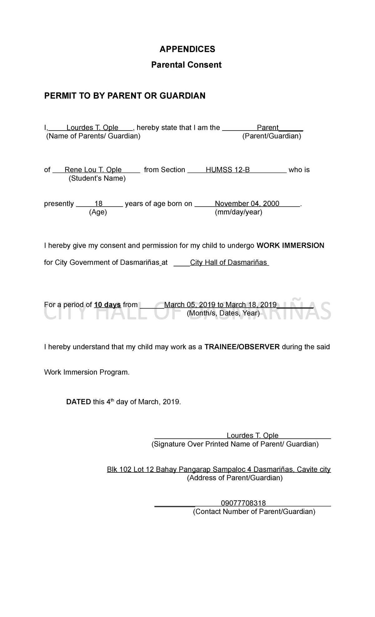 Parent Consent - One of the requirements in research writing - Parental ...