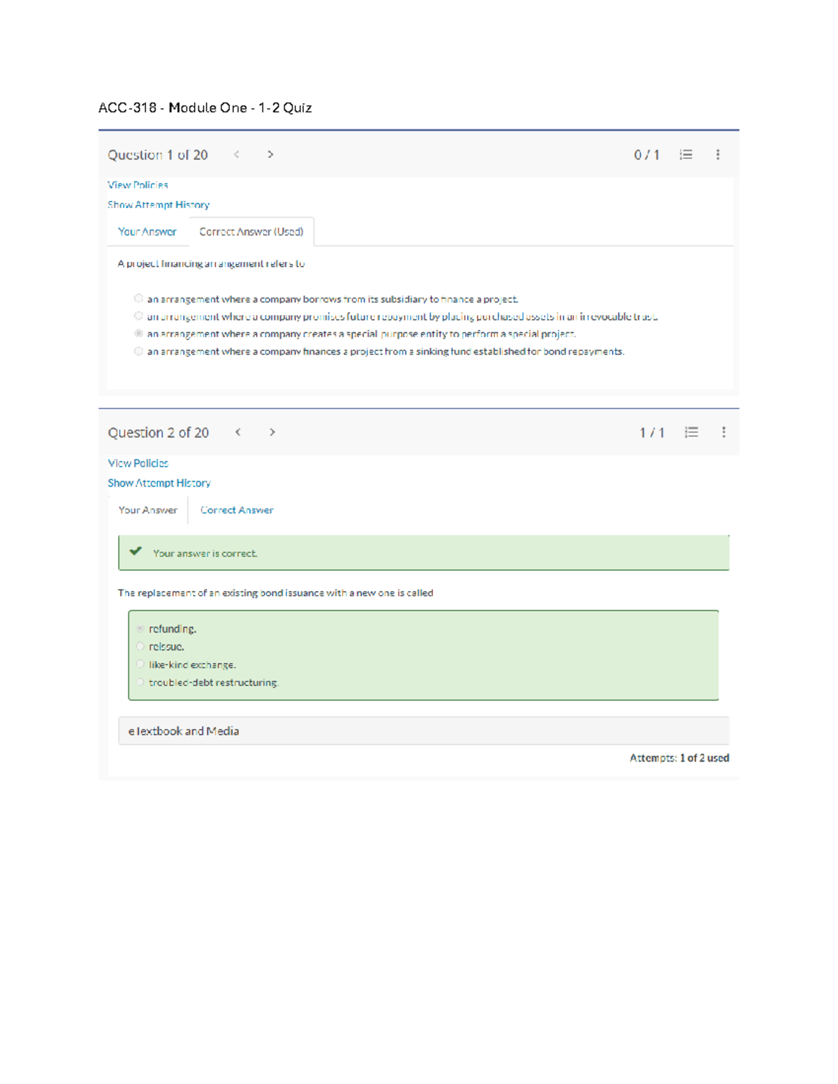 ACC-318 - Module One - 1-2 Quiz - ACC 318 - Studocu