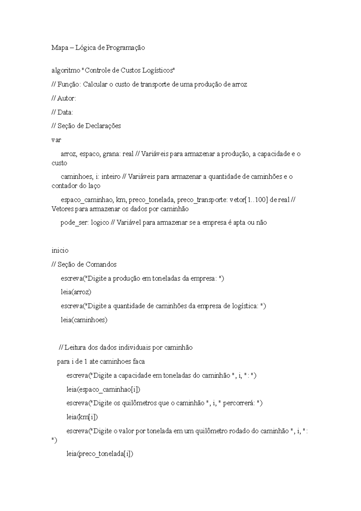 Mapa-log-program - Nota Máxima - Mapa – Lógica de Programação algoritmo ...