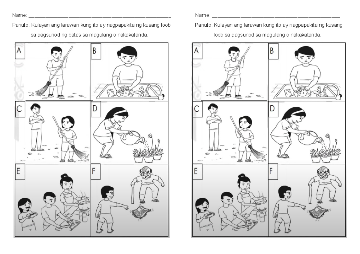 Activity in Esp - Elementary Education - Name ...