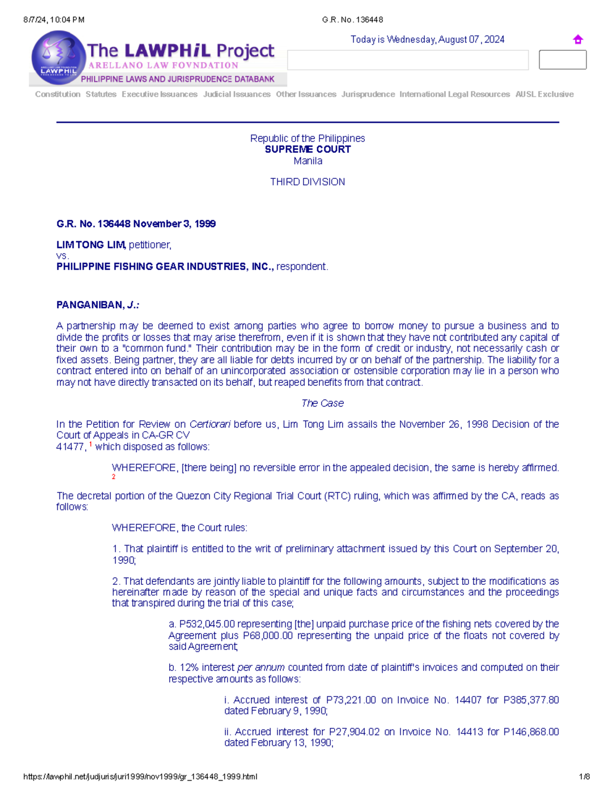 03 Lim Tong Lim vs. Phil Fishing Gear 317 728 (1999) - Constitution ...