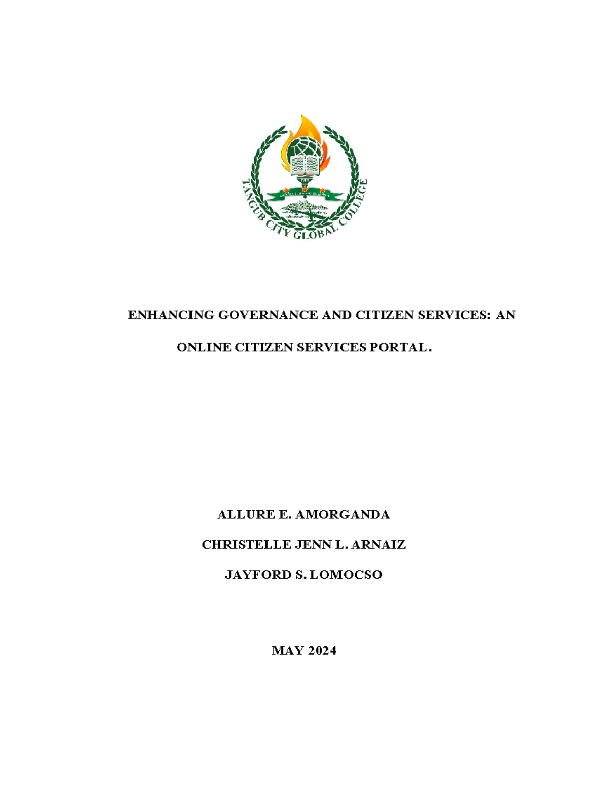 A Cover-Page Projectpaper - Practical Reseach - ENHANCING GOVERNANCE ...