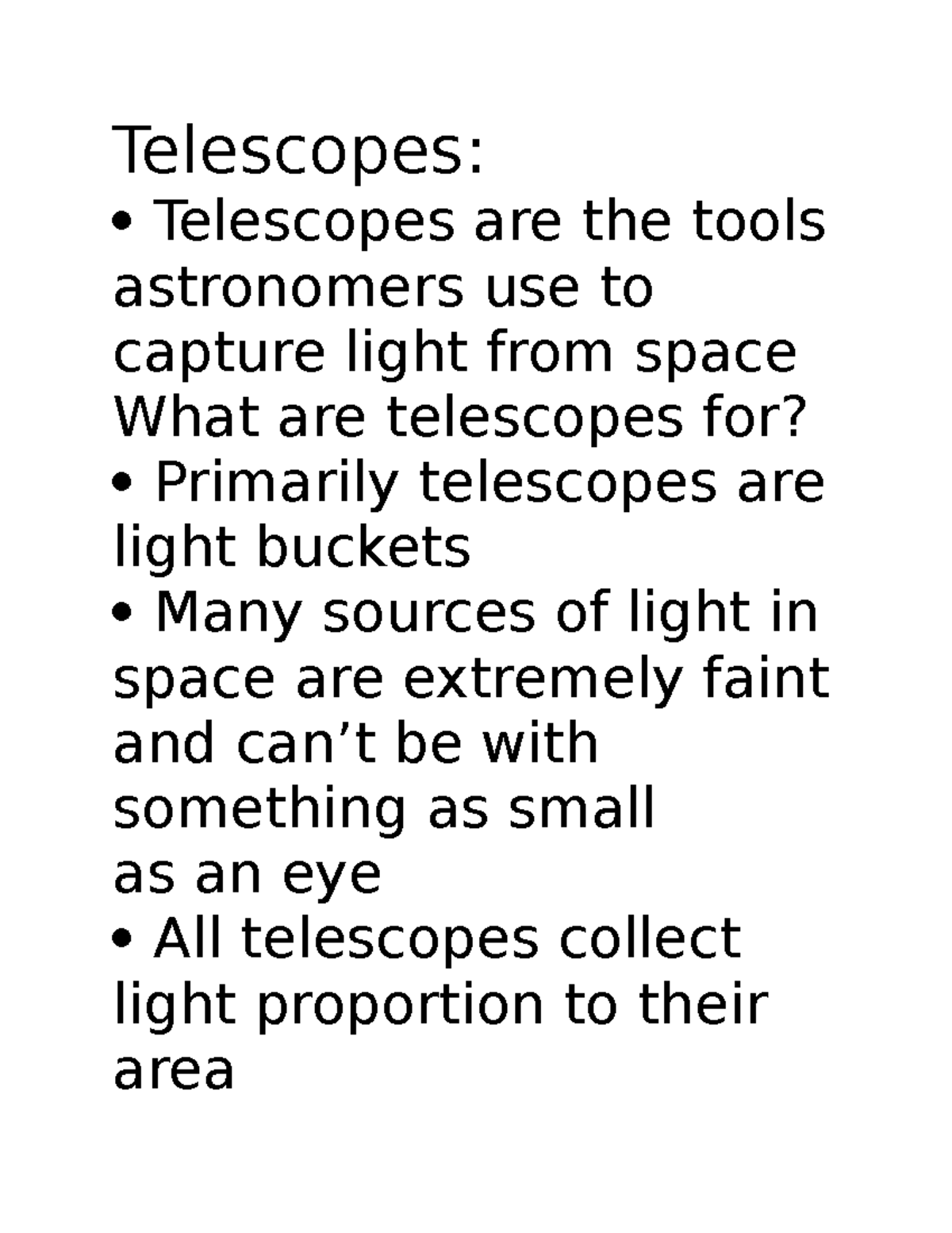Astron 1F03 Lecture 10 - Telescopes: Telescopes are the tools ...