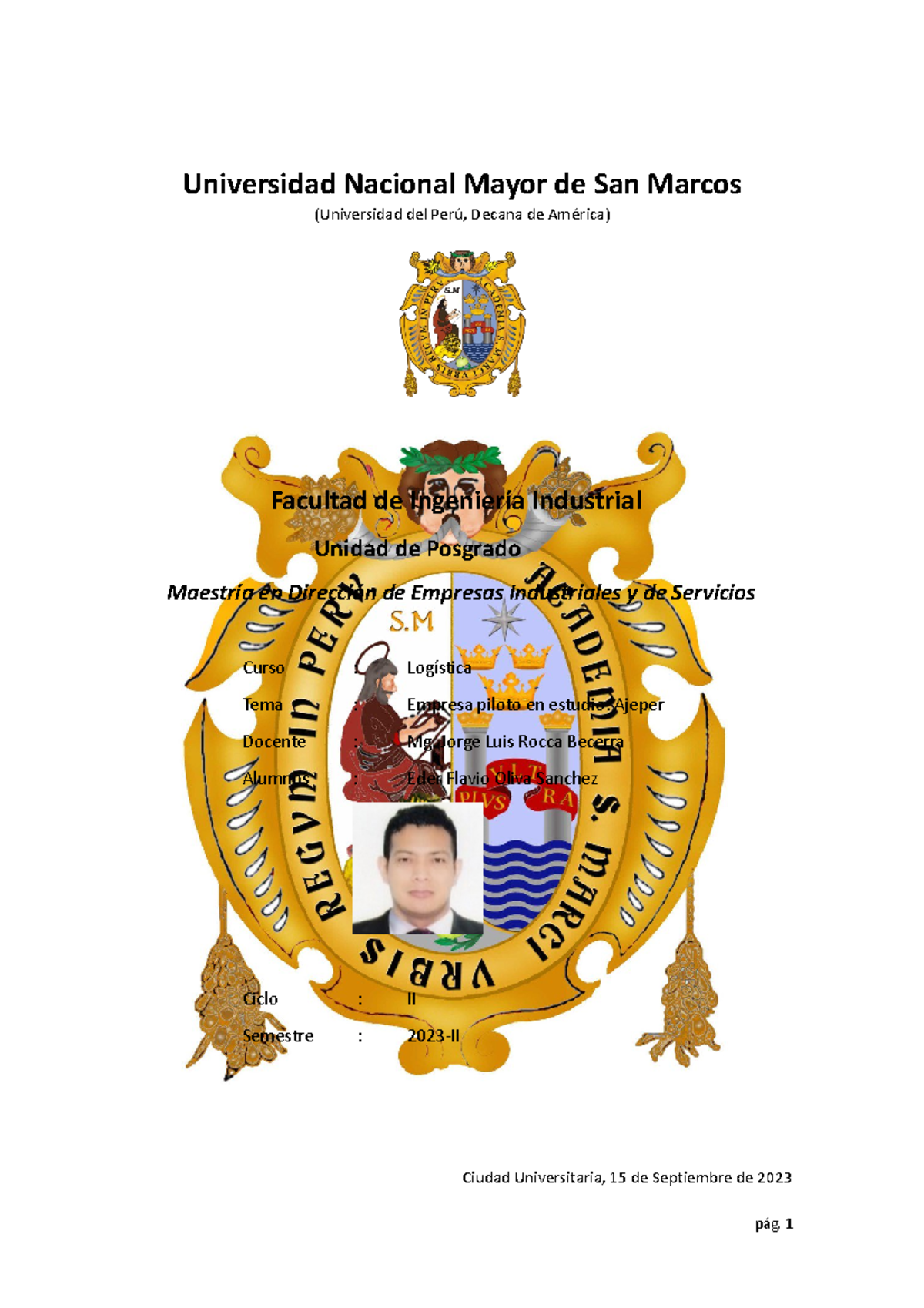 Empresa Piloto de estudio Ajeper - Logistica - Universidad Nacional ...