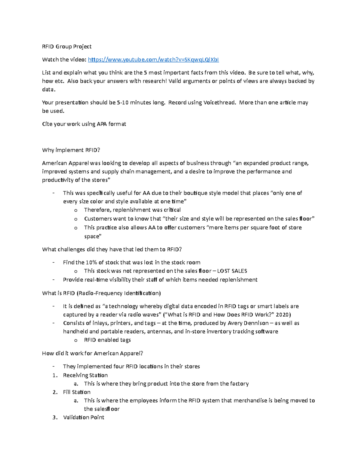 RFID Project Notes - RFID Group Project Watch the video: htps:youtube ...