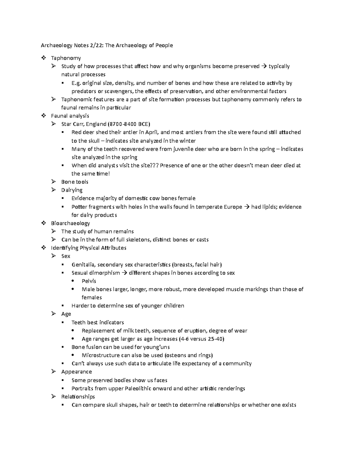 Archaeology Notes 2-22 - original size, density, and number of bones ...