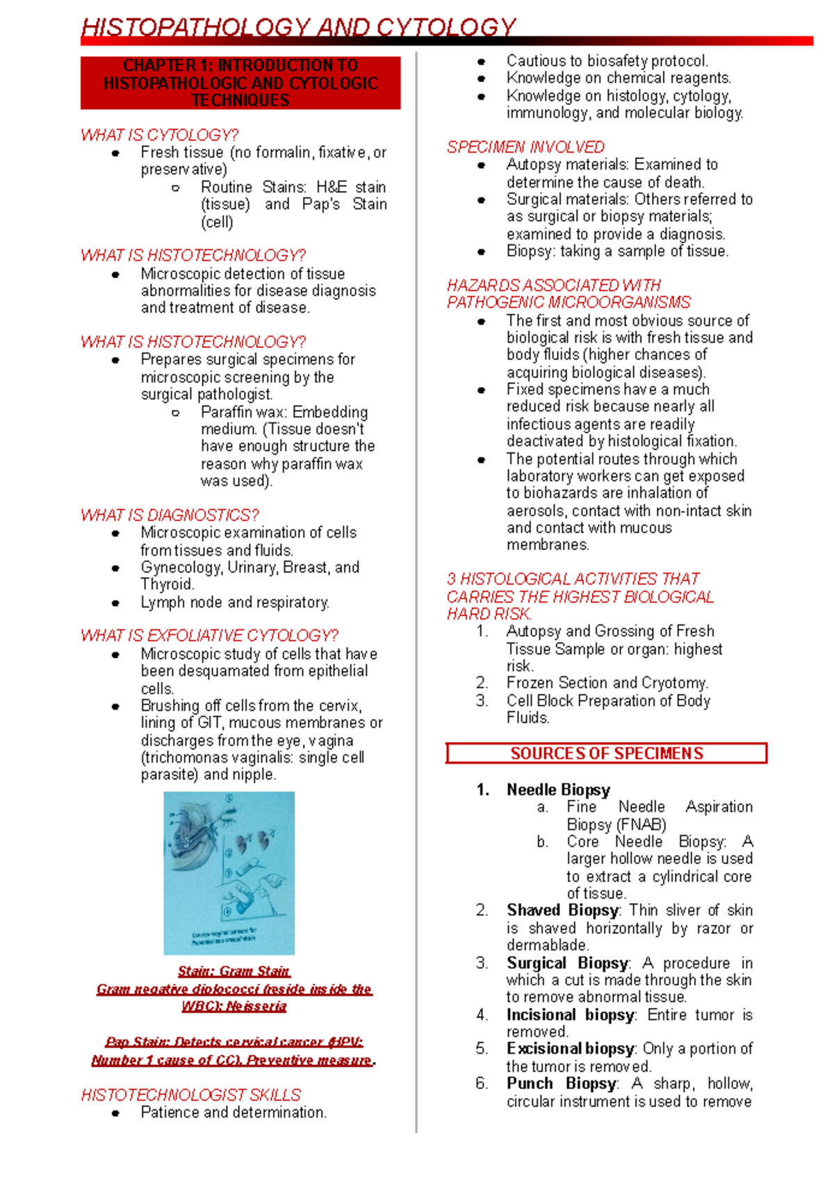 1 - Histopath - histo - HISTOPATHOLOGY AND CYTOLOGY CHAPTER 1 ...