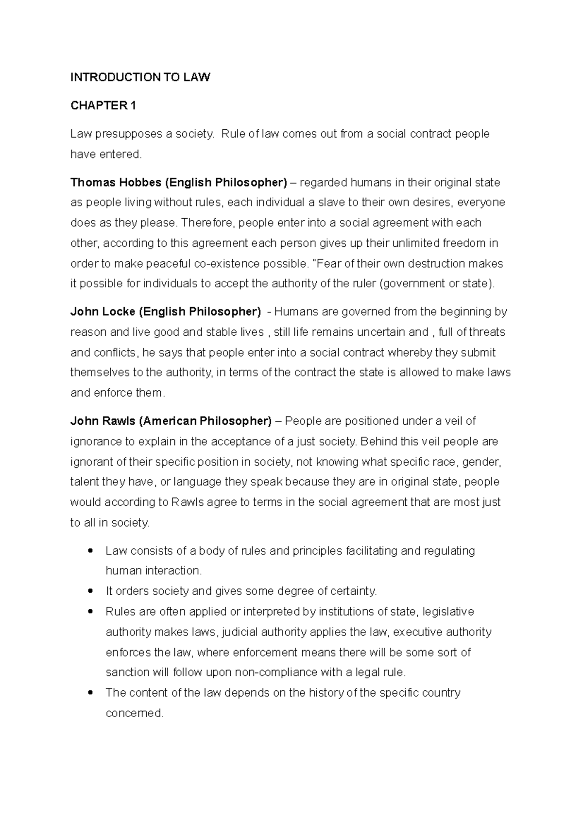 Introduction TO LAW EXAM Notes helps with exams. - INTRODUCTION TO LAW ...