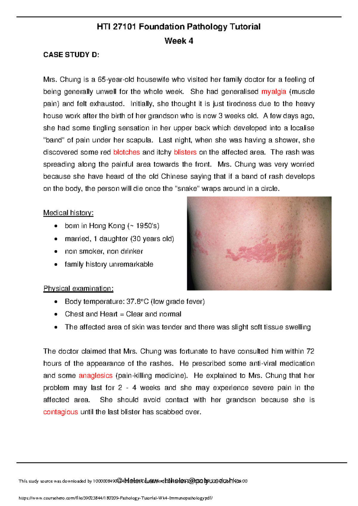 180209 Pathology Tutorial Wk4 Immunopathology - HTI 27101 Foundation ...