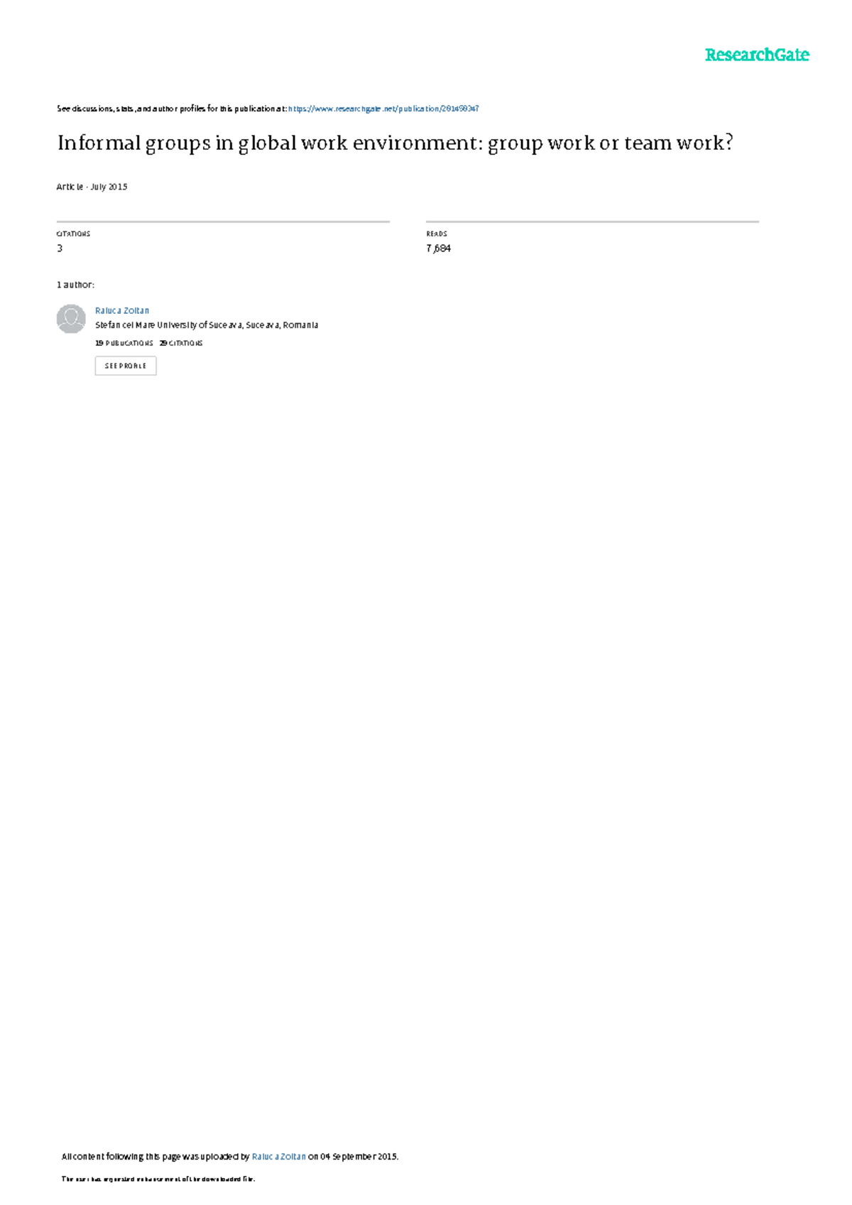 Informal Groupsin Global Work Environment Group Workor Team Work - See ...