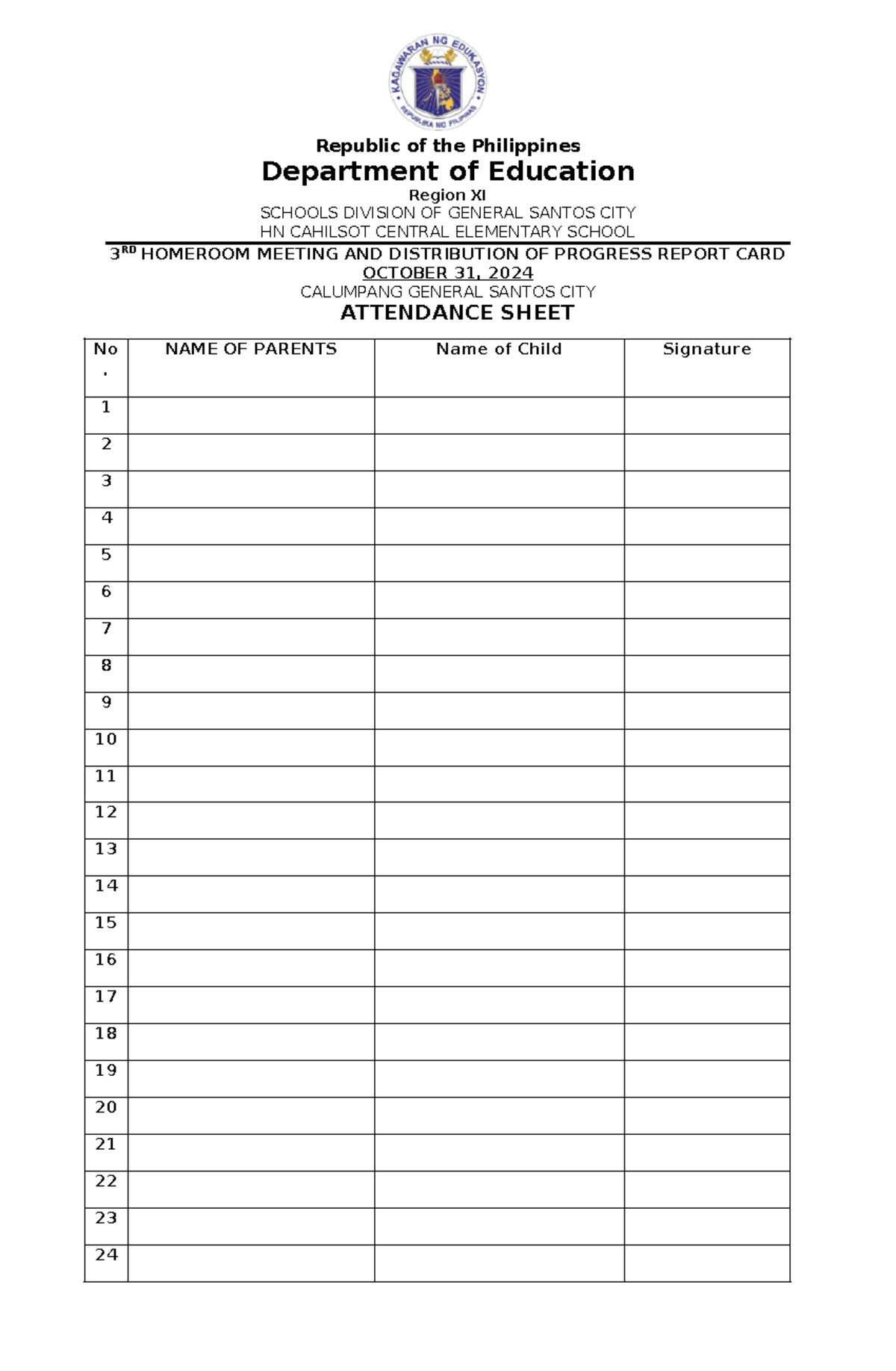 Attendancesheet-240706072500-bb2c303b - Republic of the Philippines ...