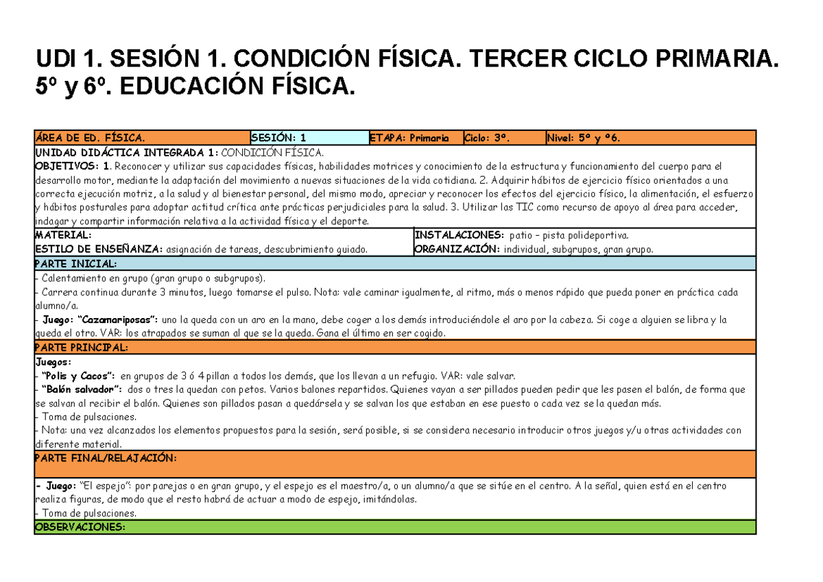 UD COND. FCA - unidades y trabajos - UDI 1. SESIÓN 1. CONDICIÓN FÍSICA ...