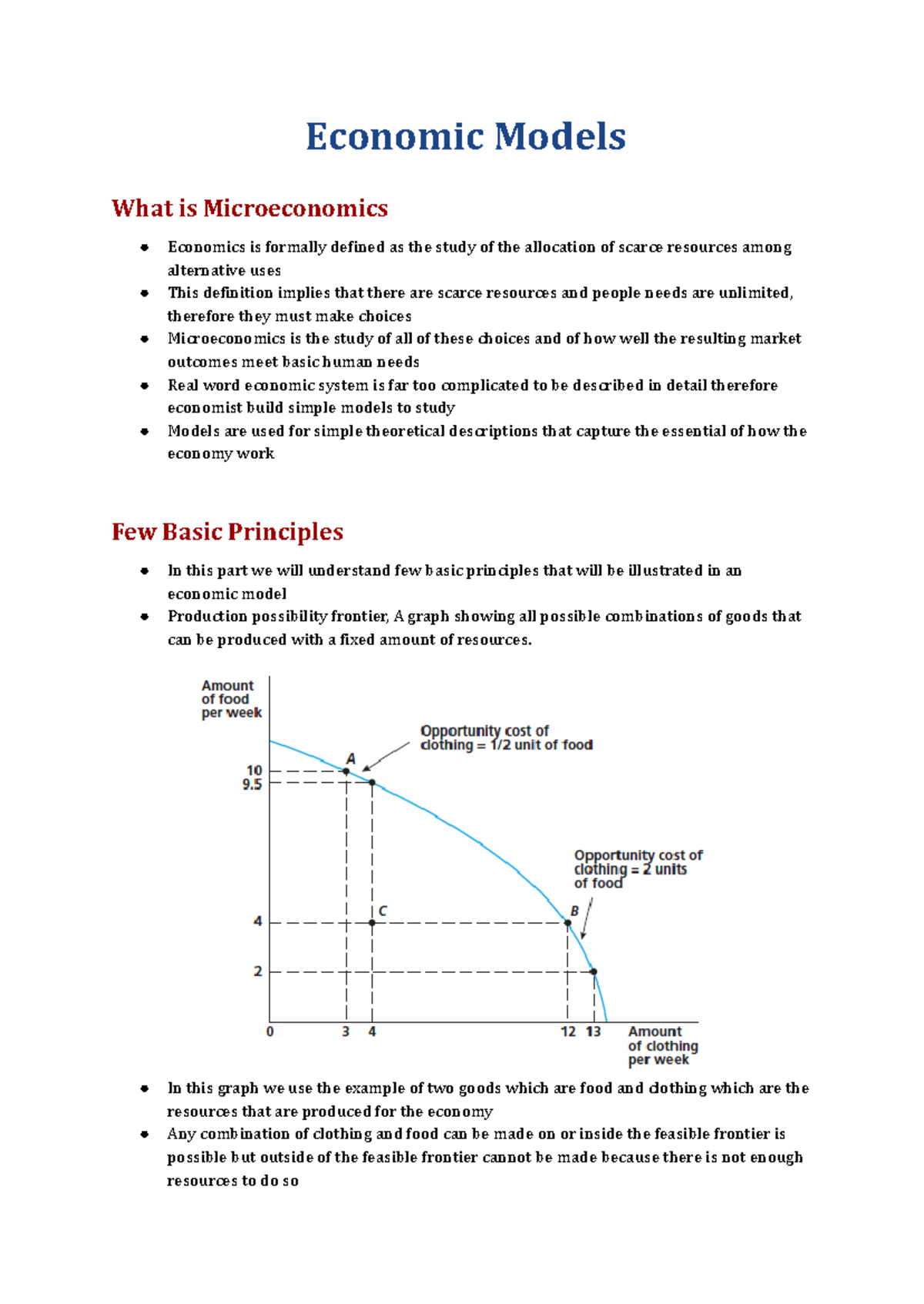 Introduction to Microeconomics - Economic Models What is Microeconomics ...