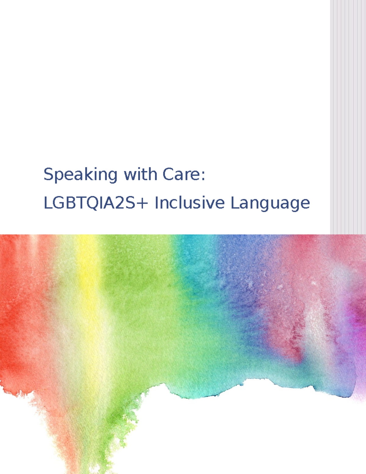 Inclusive Language Handout long - Speaking with Care: LGBTQIA2S ...