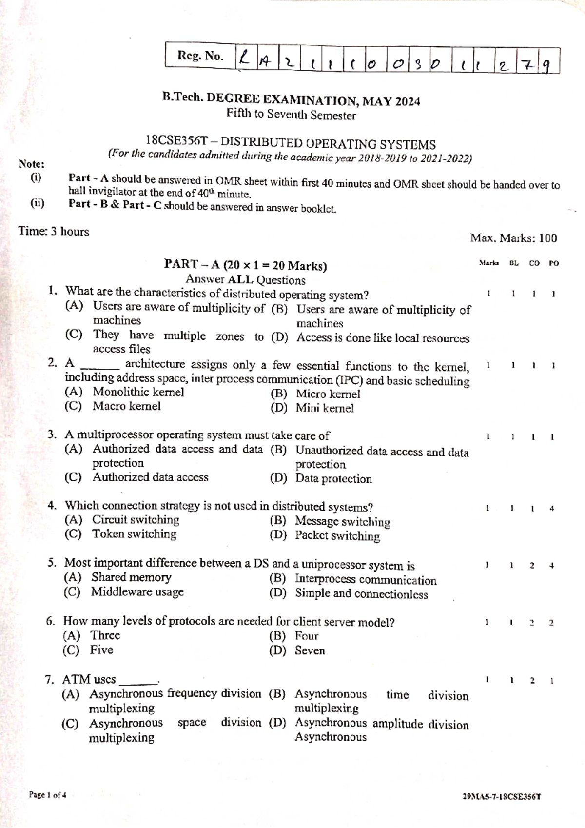 DOS 6th sem - Dos imp topics - Distributed Operating Systems - Studocu