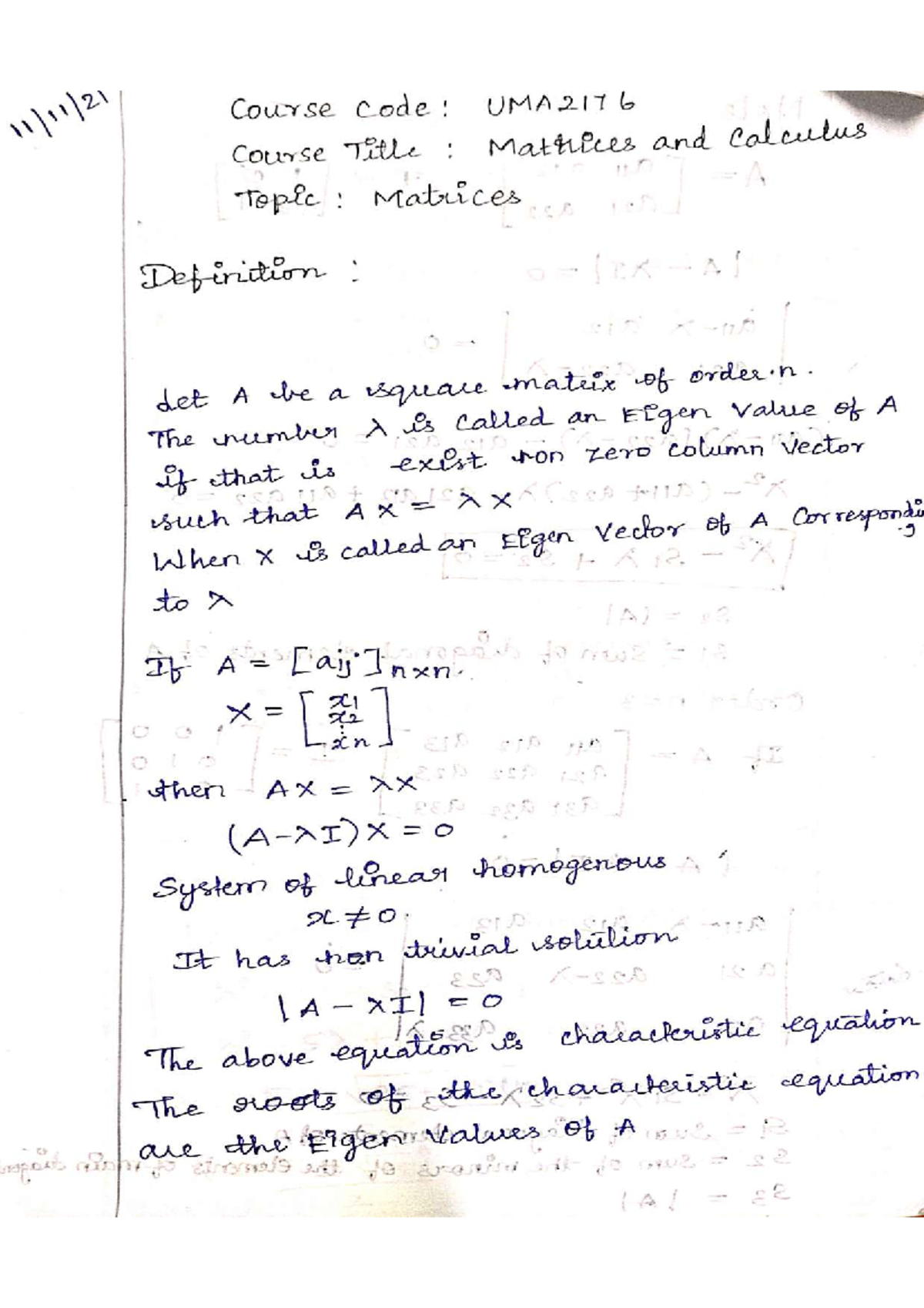 Matrices - Matrices & Calculus - Studocu